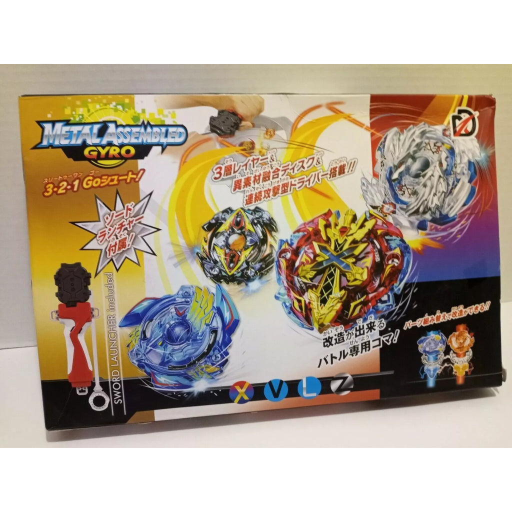 Metal Gyro Essentials 8pc Burst Set w/ Arena, 2 Launchers, Grip & 4 Be ...